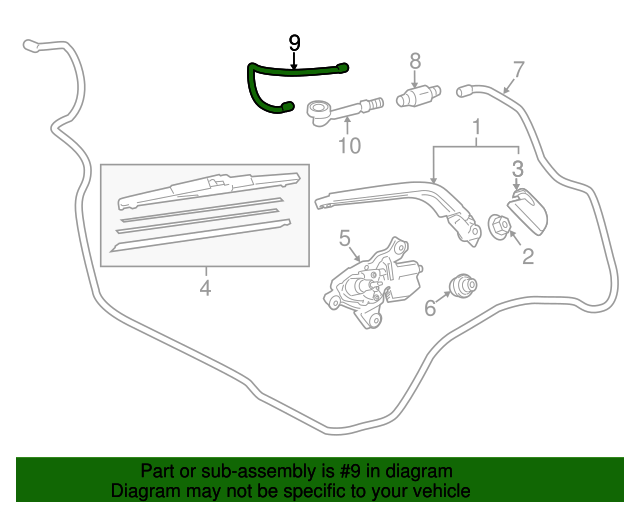 2012-2015 Scion iQ Nozzle Rear Washer 85391-74010 | Toyota Parts Center