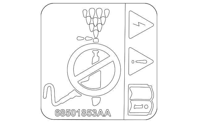 2020-2023 Jeep Warning Label 68501853aa | TascaParts.com