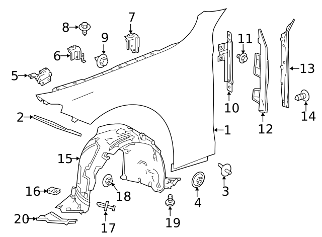 2018-2021 Mercedes-Benz Fender Splash Shield 217-690-06-03 ...
