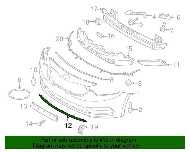 2014-2016 Kia OEM NEW 2014-16 Kia Forte Koup Lip Assy-Front Bumper ...