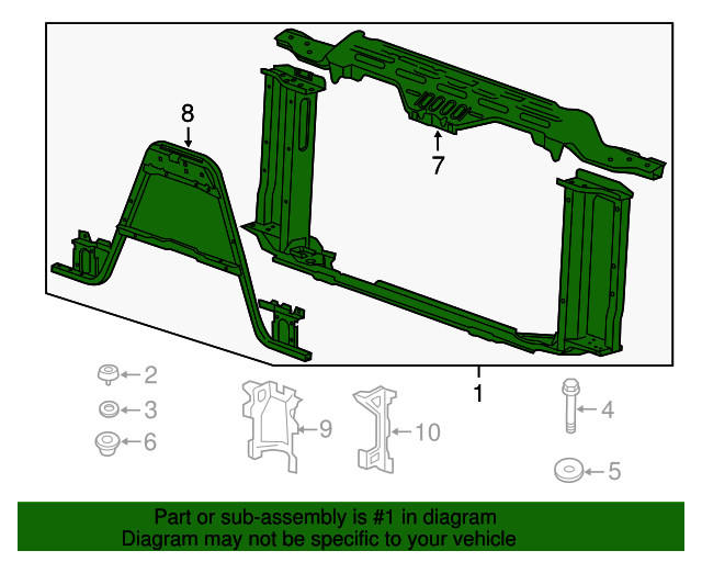 2011-2014 GM Radiator Support 22825905 GM | GMPartsDirect.com