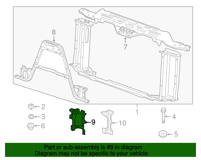 25804175 - Passenger Side Hood Stop Bumper Bracket 2007-2014 GM ...