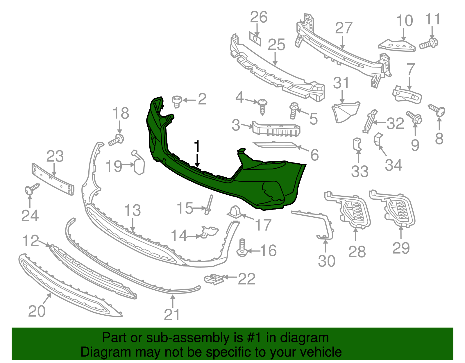 Genuine OEM Bumper Cover Part# 86511-B8AA0 Fits 2017-2019 Hyundai: Up ...
