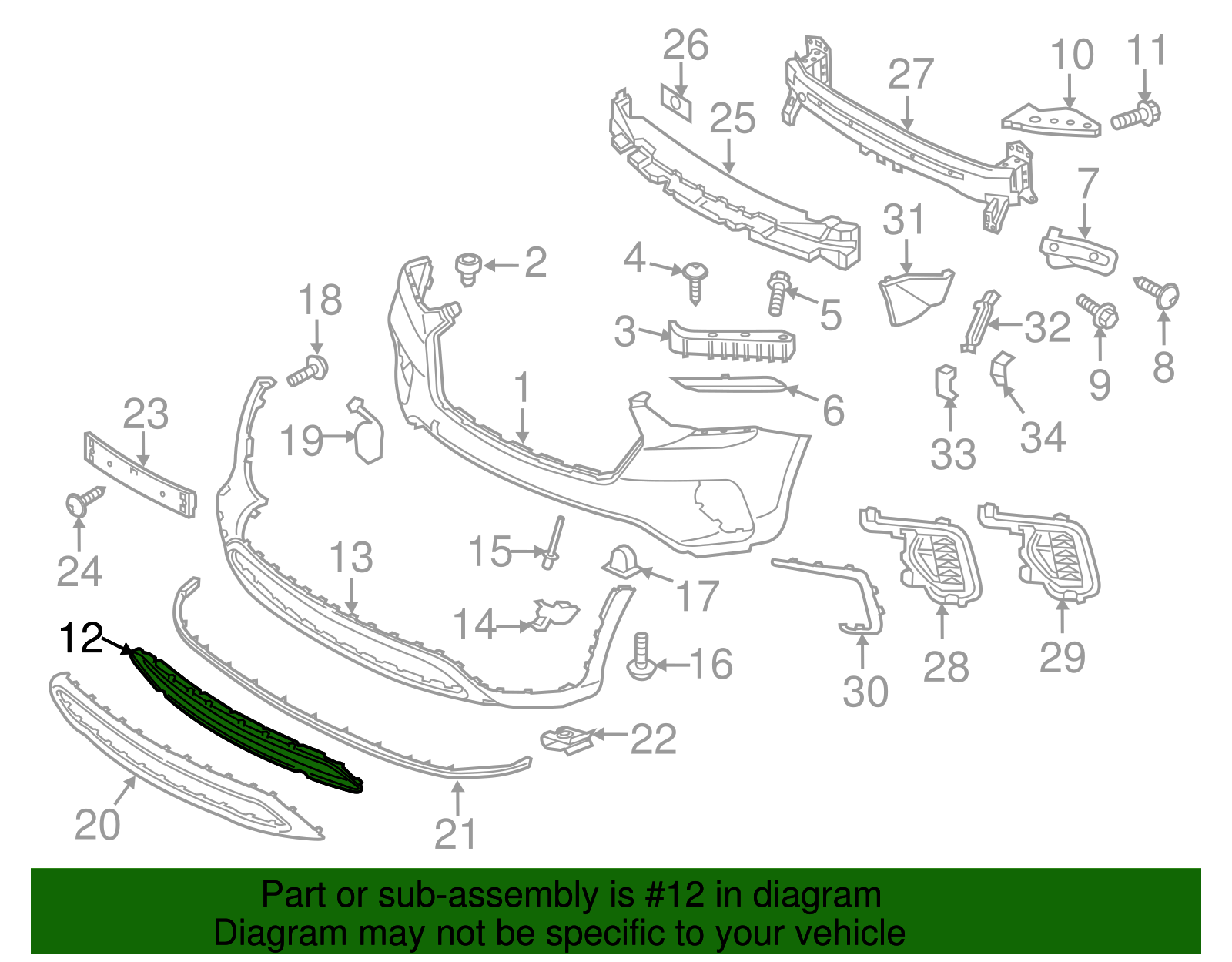2017-2019 Hyundai Bumper Grille 86561-B8AA0 | OEM Parts Online