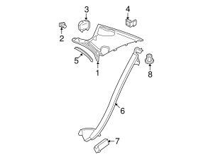 001-988-95-81 - Lower Quarter Trim Fastener 1998-2011 Mercedes-Benz ...