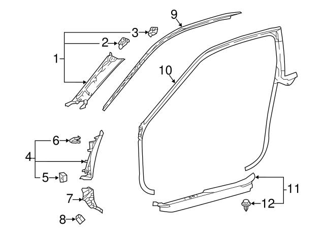 2018-2023 Lexus Body Weather-Strip 62382-11010 | OEM Parts Online