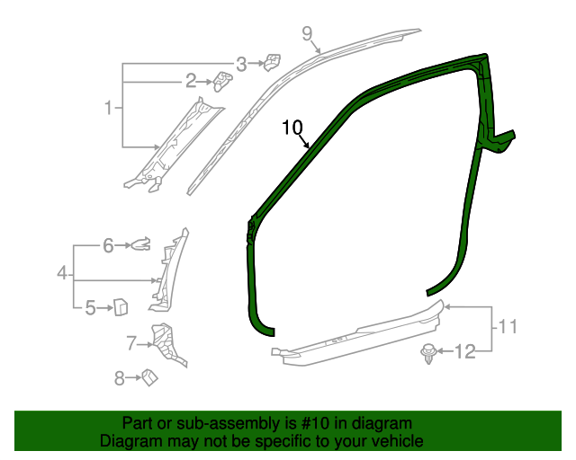 2018-2023 Lexus Body Weather-Strip 62382-11010 | OEM Parts Online