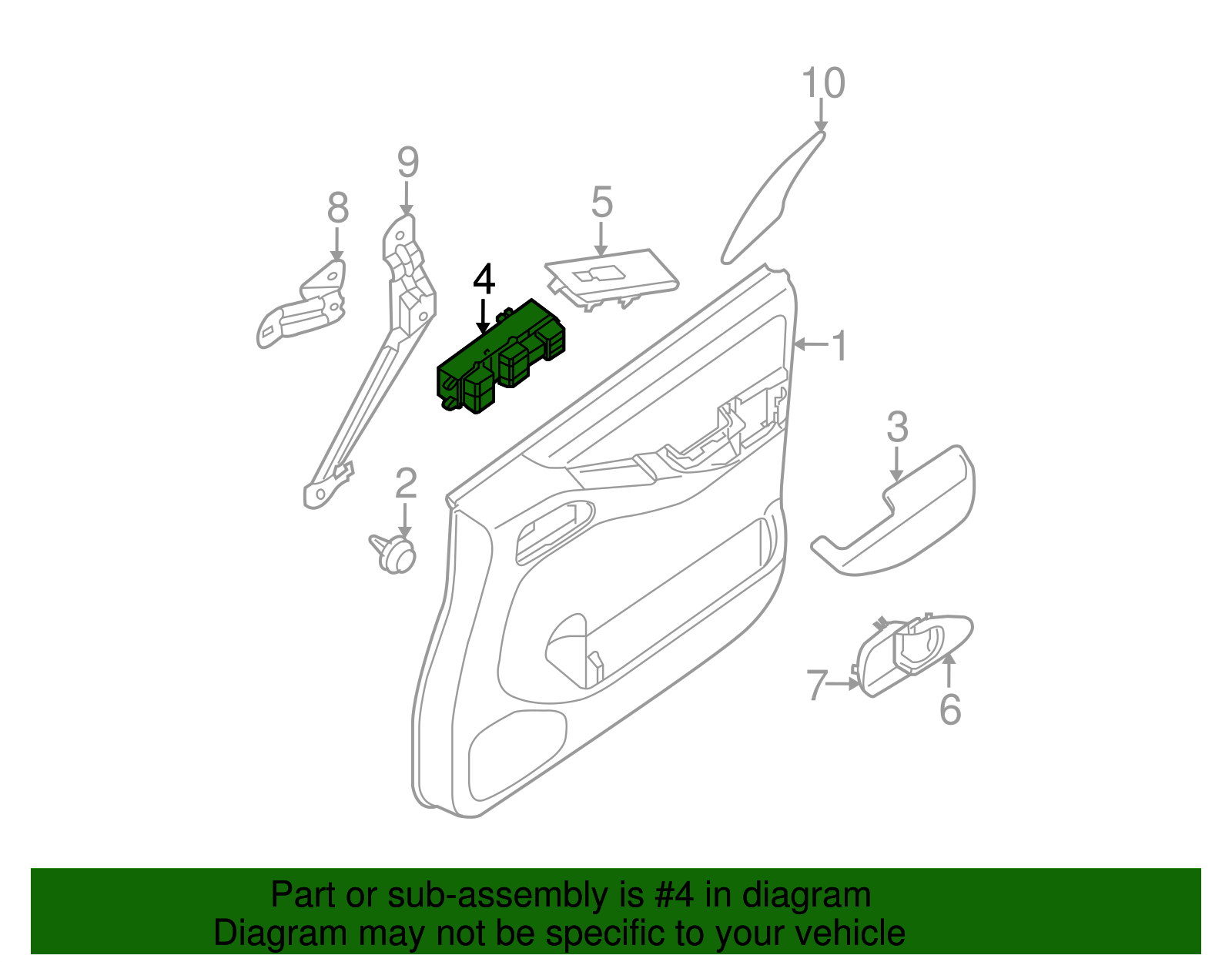 2007-2010 Nissan Window Switch 25411-ZP70A | Burien Nissan Parts