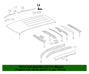 75554-0E040 - Drip Molding - 2008-2013 Toyota Highlander | OEM Genuine ...