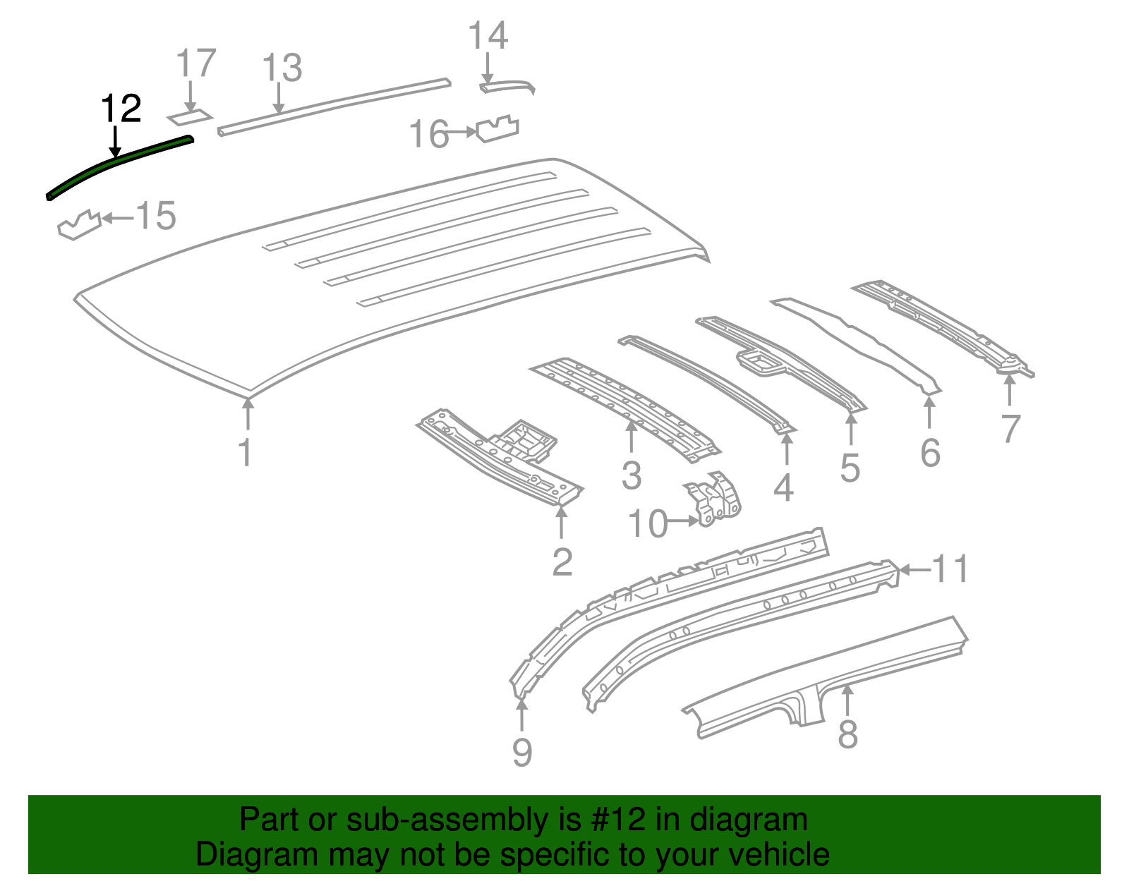 Genuine Toyota Drip Molding part# 75551-0E041 for 2008-2013 Toyota ...