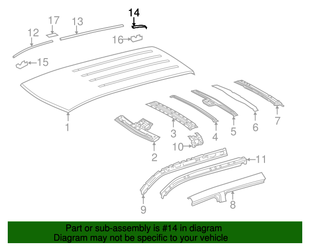 75554-0E040 - Drip Molding 2008-2013 Toyota Highlander | Longo Toyota Parts