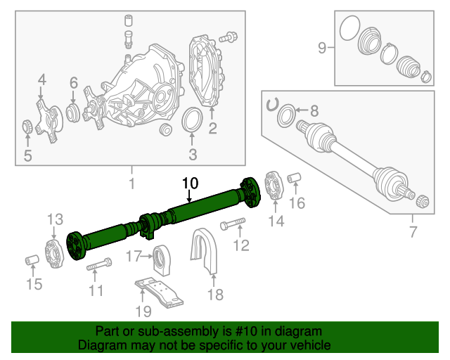 222-410-68-01 - Drive Shaft 2014-2017 Mercedes-Benz S 550 ...