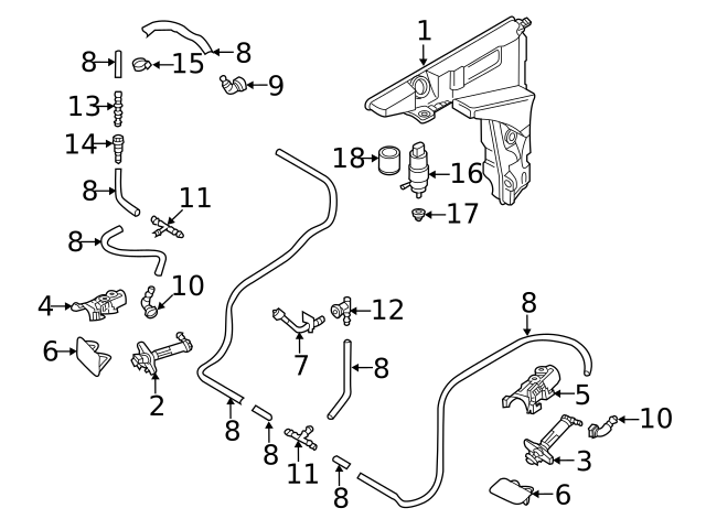 2011-2023 Audi Headlight Washer Hose Connector 6R0-955-665 | OEM Parts ...