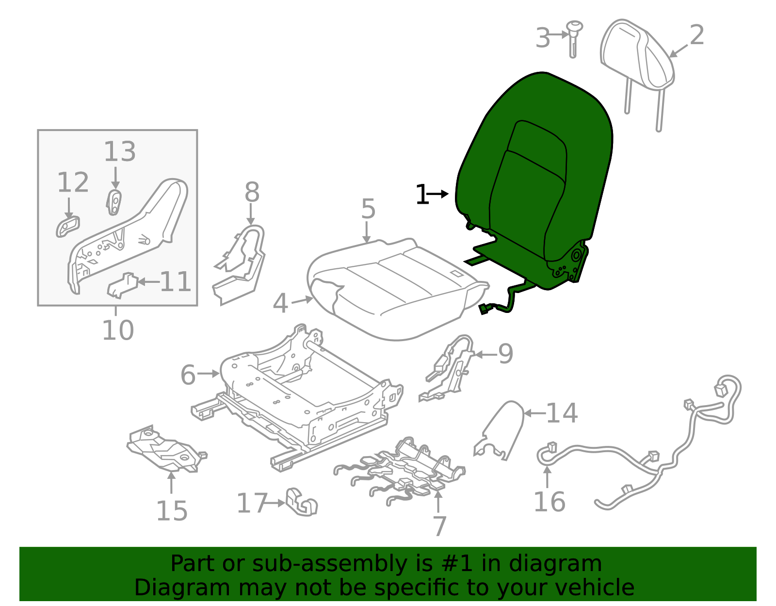 2021-2022 Nissan Altima Seat Back Assembly 87600-9HB5B | Sullivan ...