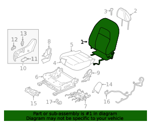 87600-6CC5A - Seat Back Assembly 2019-2020 Nissan Altima | Nissan Parts ...