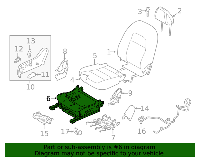 87301-6CC2A - Seat Adjuster 2019-2024 Nissan Altima | Nissan Parts ...