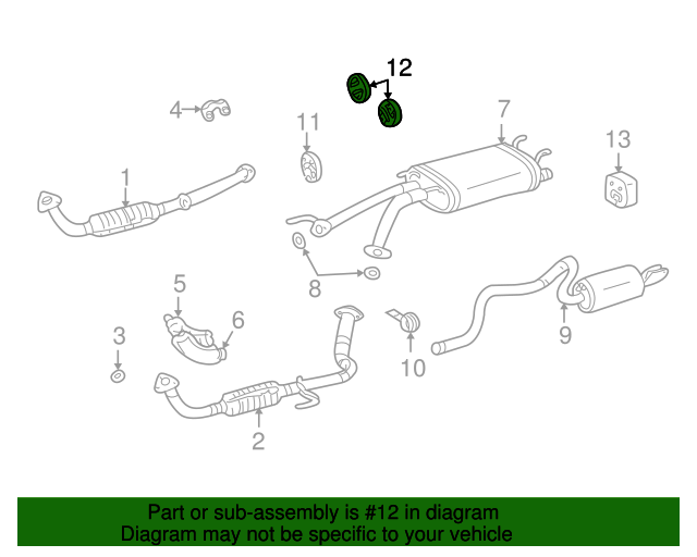 2000-2007 Toyota Exhaust System Hanger 17565-55050 | AutoNation Parts