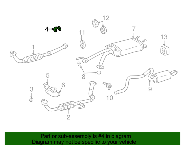 18495-38020 - Catalytic Converter Bracket - 1984-2004 Toyota | OEM ...