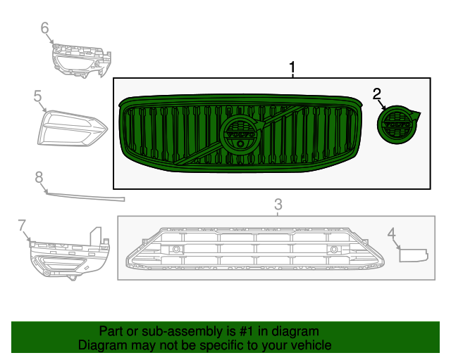 Grille 32368148 | TascaParts.com