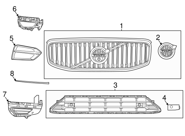32296070 - Lower Grille - 2018-2020 Volvo XC60 | Volvo OEM Parts Direct