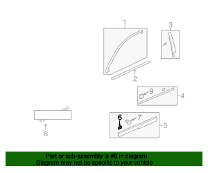 2009-2017 Chevrolet Traverse Lower Door Molding Retainer 25922739 GM ...