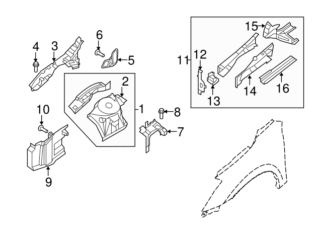 2007-2008 Nissan Altima Rear Extension 75182-JA030 | TascaParts.com