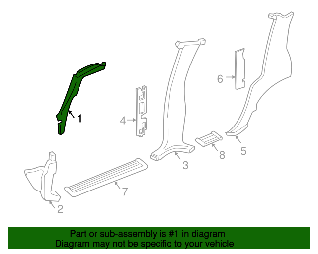 2003-2006 GM Windshield Pillar Trim 15262931 GM | GMPartsDirect.com
