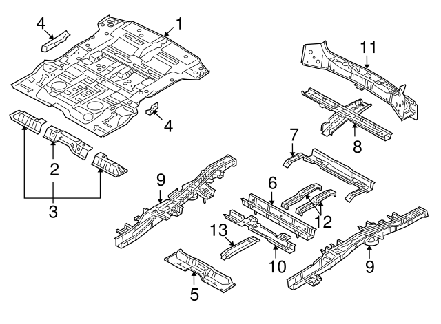 2007-2012 Hyundai Veracruz Cross-Member 65870-3J200 | OEM Parts Online