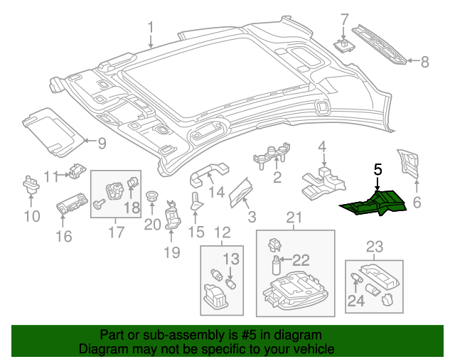 204-692-36-60 - Headliner Insulator 2012-2015 Mercedes-Benz | Mercedes ...