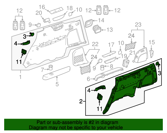 166-690-05-01-9051 - Side Trim Panel 2013-2019 Mercedes-Benz | Mercedes ...