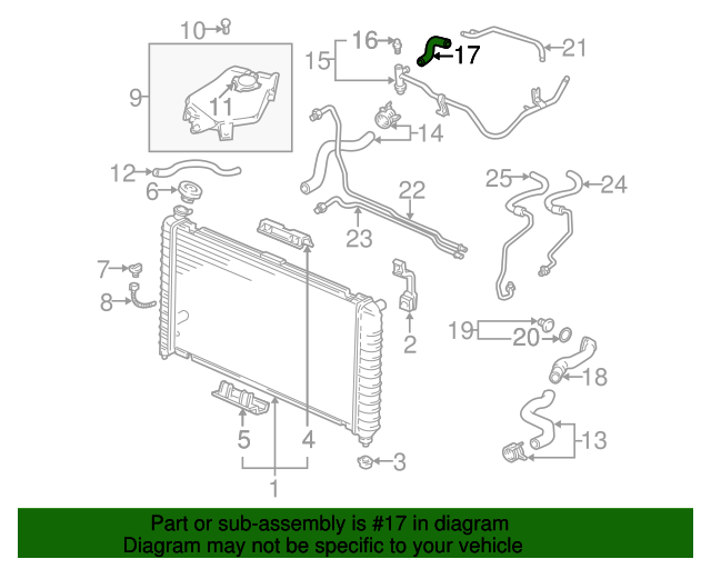 1994-2009 GM Engine Coolant Bypass Hose 10182356 GM | GMPartsDirect.com