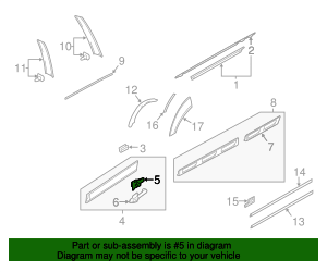 4L0-853-909 - Lower Molding Clip 2007-2015 Audi Q7 | Audi OEM Parts