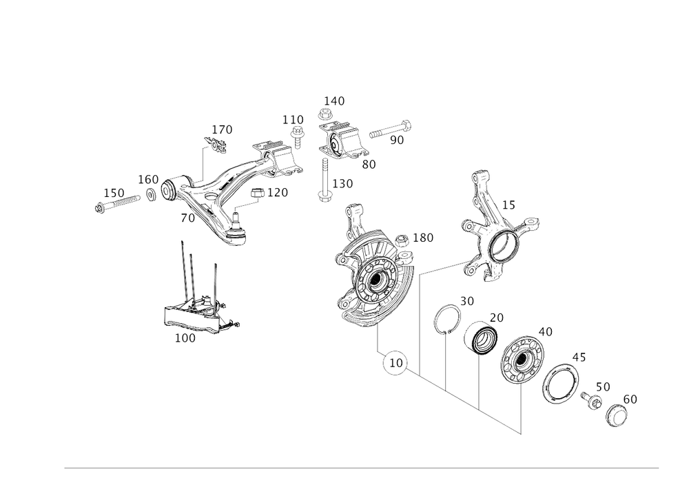 2015-2020 Mercedes-Benz GLA250 Transverse Control Arm 156-330-05-00 ...