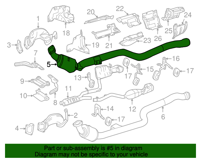 212-490-44-47-64 - Exhaust Gas Line Mercedes-Benz USA Parts