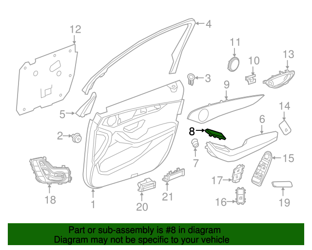 205-720-02-12-64-9051 - Armrest Bezel 2015-2022 Mercedes-Benz ...