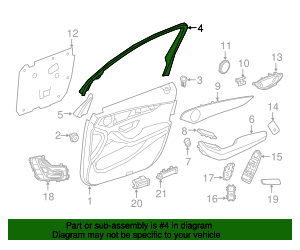 253-727-04-00-9051 - Door Window Molding 2017-2023 Mercedes-Benz ...