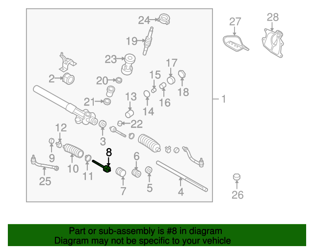 2010-2017 Hyundai Tucson Inner Tie Rod 57724-2S000 | OEM Parts Online