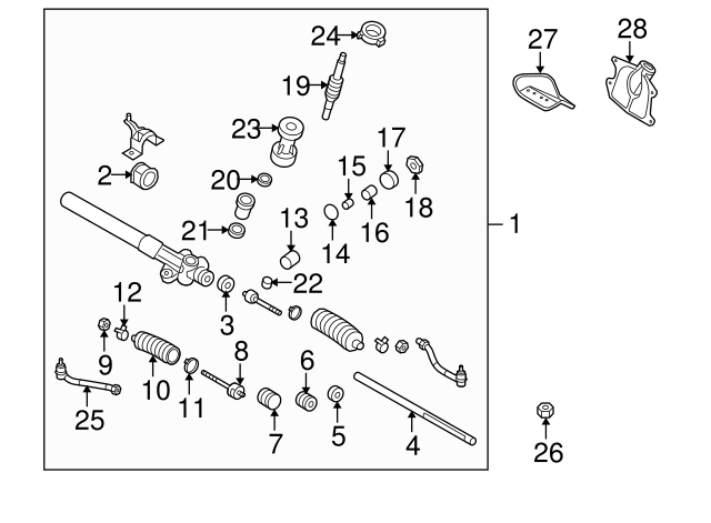 2010-2017 Hyundai Tucson Inner Tie Rod 57724-2S000 | OEM Parts Online