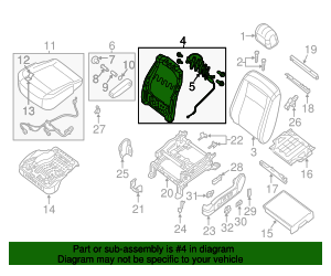 2012-2021 Nissan Seat Back Frame 87654-1PD0A | Temecula Nissan Parts