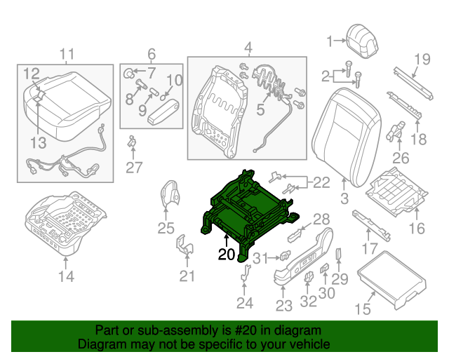 87470-1PD0A - Seat Track 2012-2021 Nissan | Nissan Parts & Accessories ...