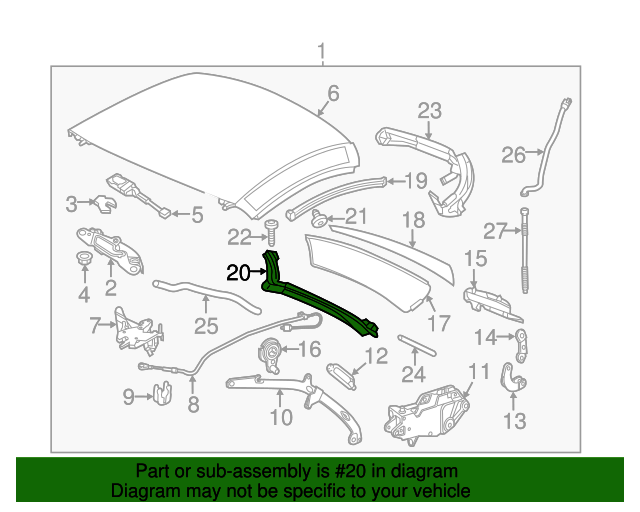 2012-2020 Mercedes-Benz Convertible Top Seal 172-790-03-98 ...