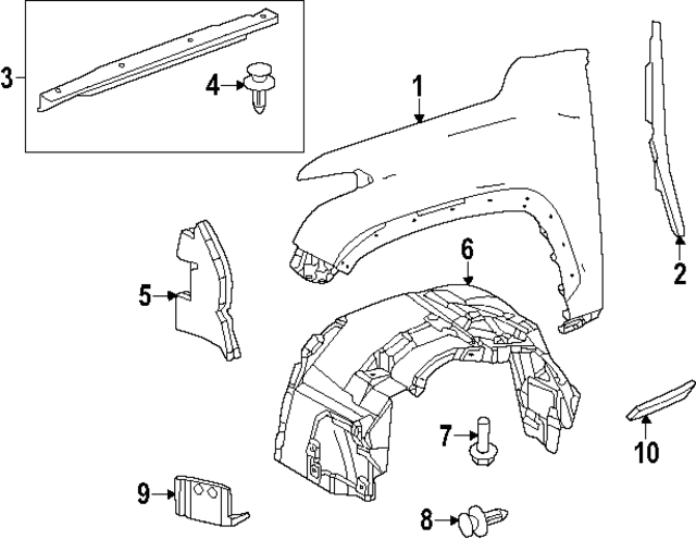 2024 Toyota Tacoma Fender 53811-AK030 | Sparks Parts