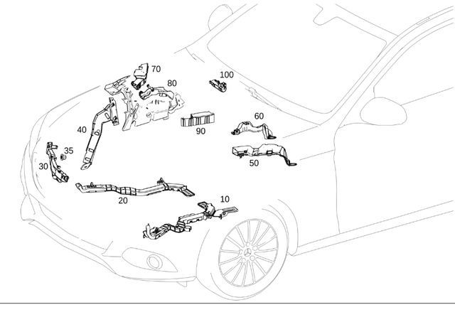 Cable Duct 205-546-91-80-64 | Mercedes-Benz Parts
