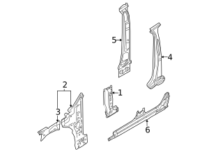 2GJ-802-123 - Inner Hinge Pillar 2022-2024 Volkswagen Taos | Volkswagen ...