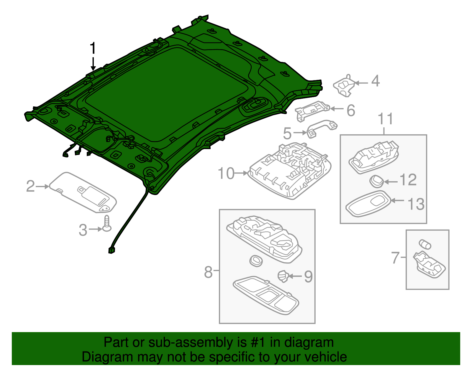 85410-3V530-TX - High-Quality Headliner for 2012-2014 Hyundai Azera | AutoNation Parts