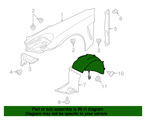 970-504-126-06 - Fender Splash Shield 2014-2016 Porsche Panamera ...