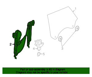2014-2019 BMW Window lifter without motor, rear left 51-35-7-339-589 ...