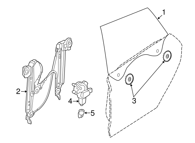 2014-2019 BMW Window lifter without motor, rear left 51-35-7-339-589 ...