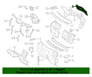 221-628-01-55 - Cowl Crossmember 2007-2014 Mercedes-Benz ...