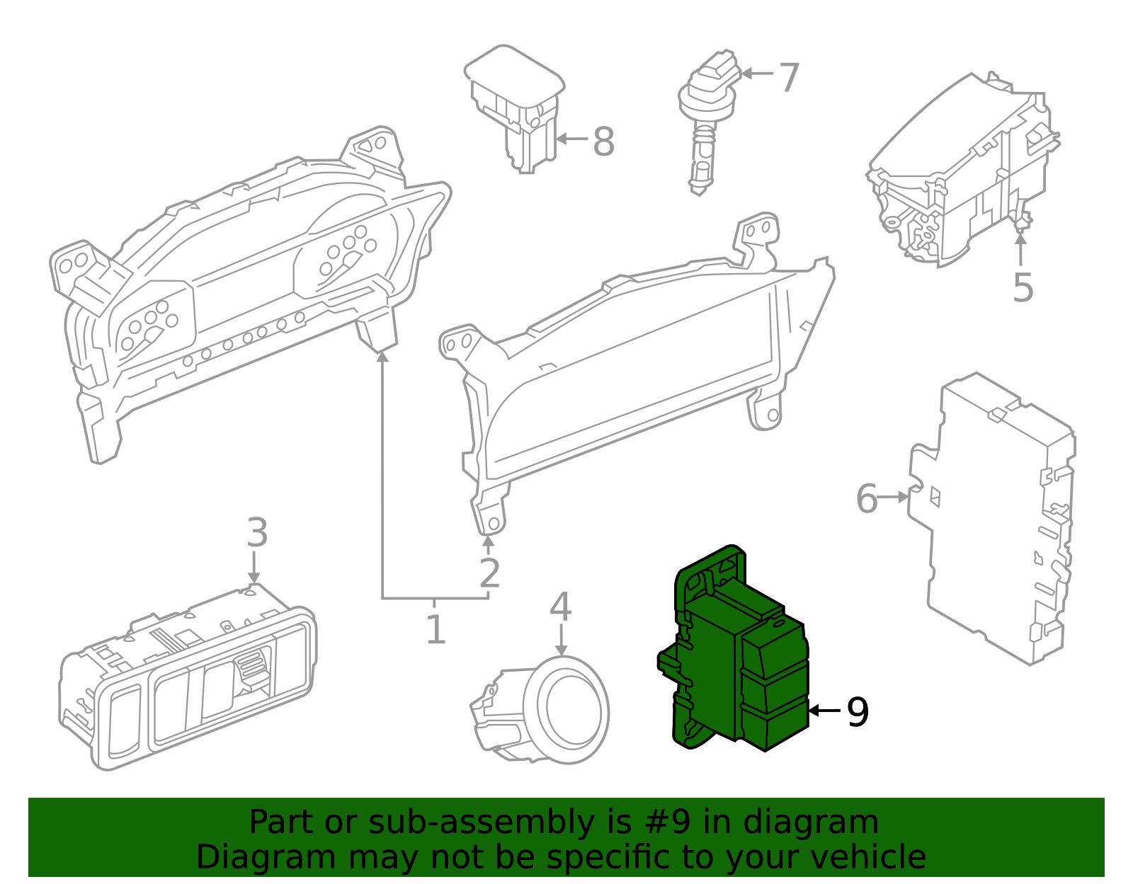 LJ7Z-13D730-AA - Switch Assembly 2020-2025 Lincoln Corsair | Big 3 Auto ...